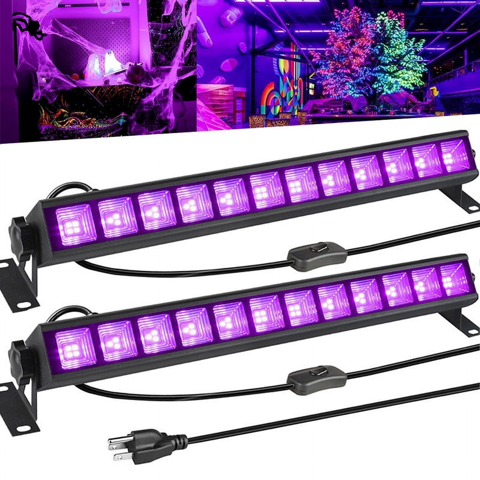 36W LED Black Light for Glow Party, 2 Pack Blacklight Bars with Plug ...