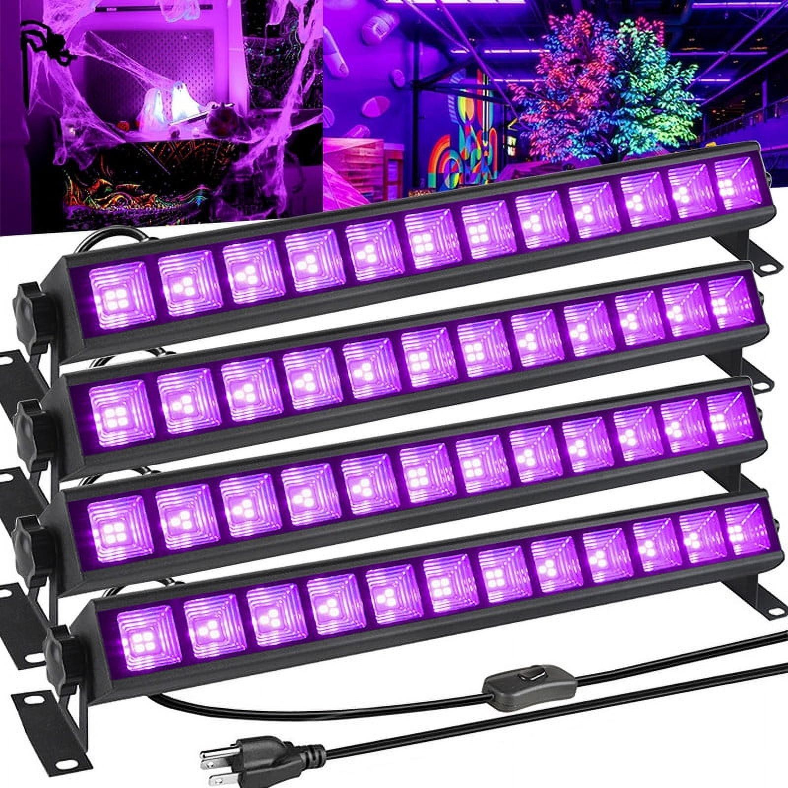 36W LED Black Light for Glow Party, 4 Pack Blacklight Bars with Plug ...