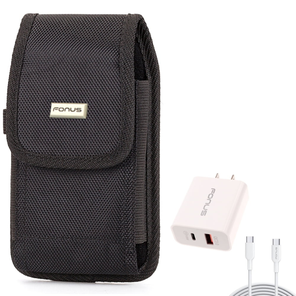 36W PD Home Charger + Case Belt Clip for Motorola One 5G Ace Phone ...