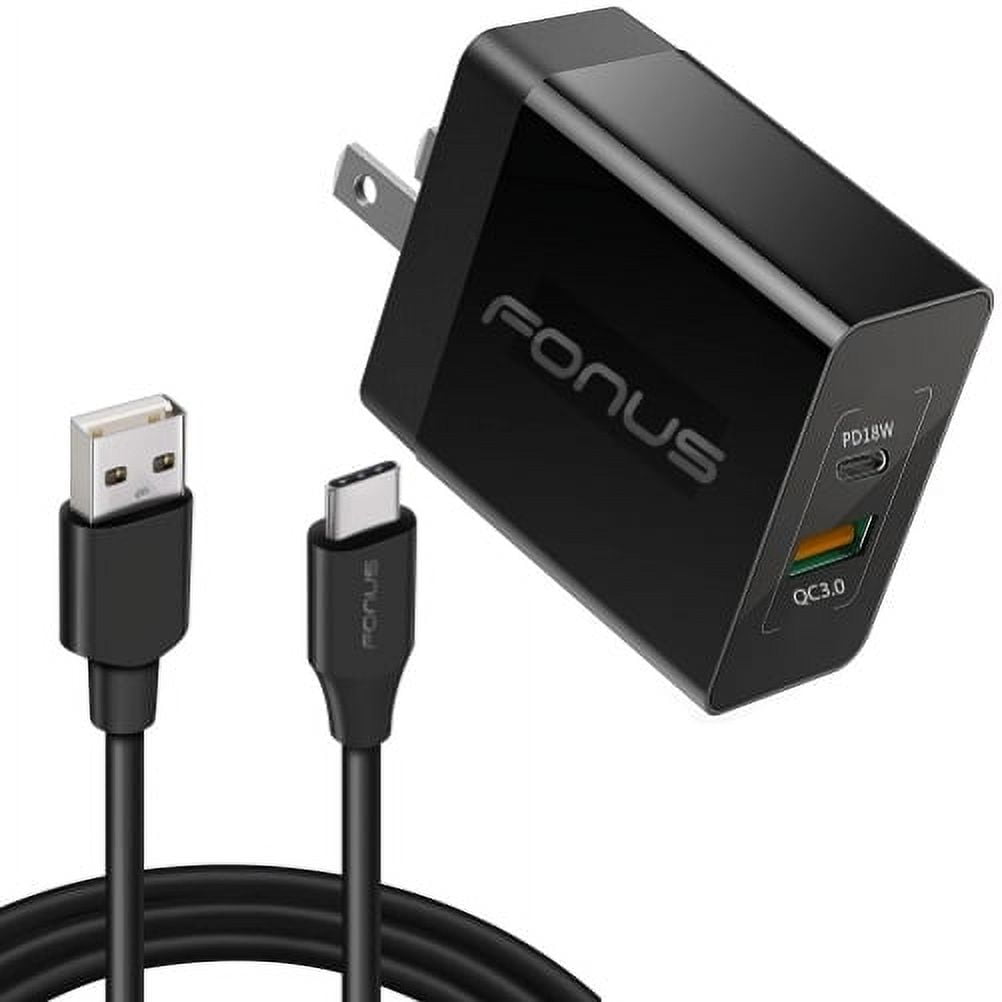 36W PD Home Charger Fast Type-C 6ft Long Cable USB-C Power Cord QC3.0 ...
