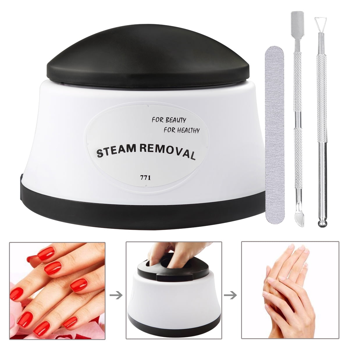36W Portable Automatic Electric Steam Nail Polish Remover Gel UV Nails ...