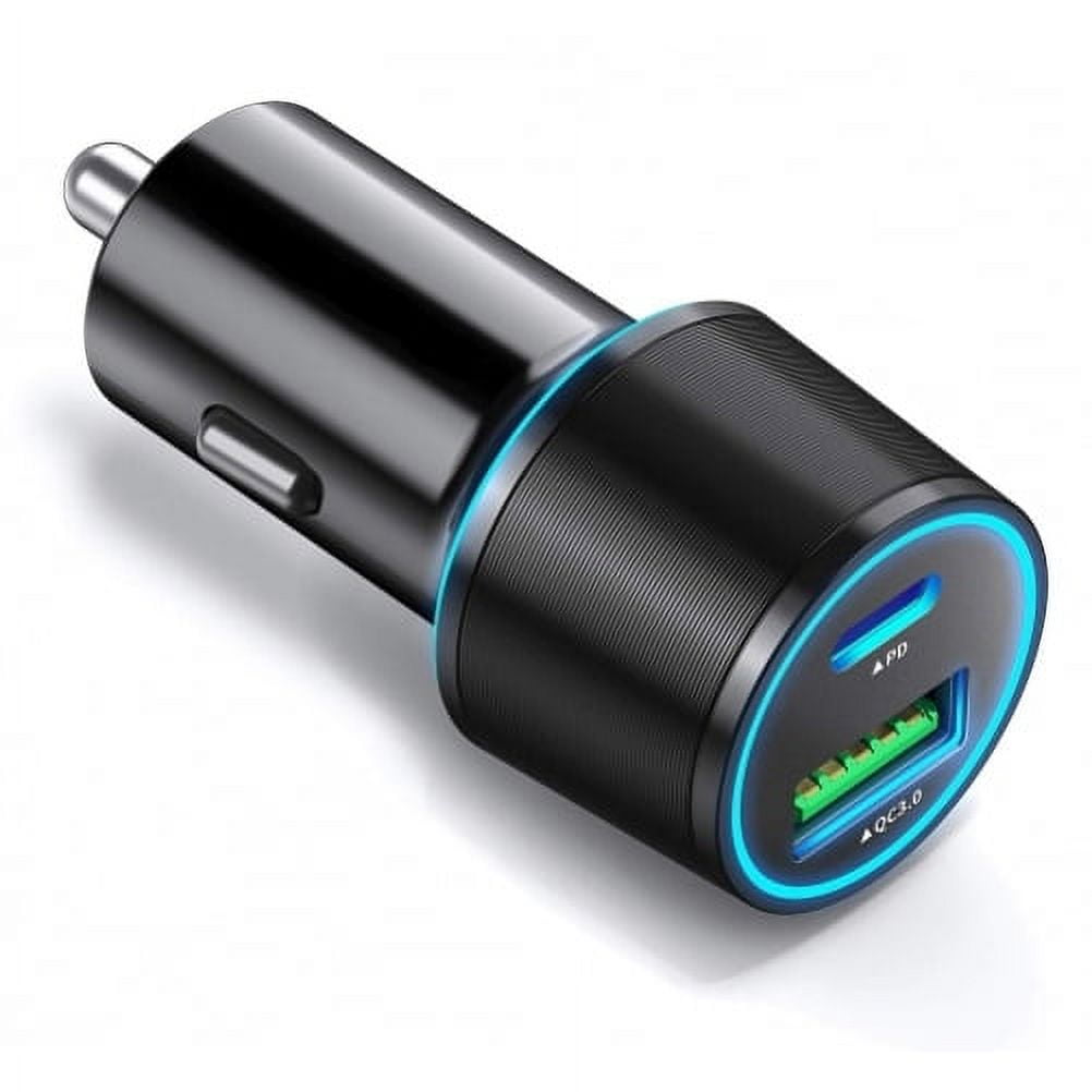 36W Quick Car Charger for REVVL V Plus 5G Phone - 2-Port USB Type-C PD ...