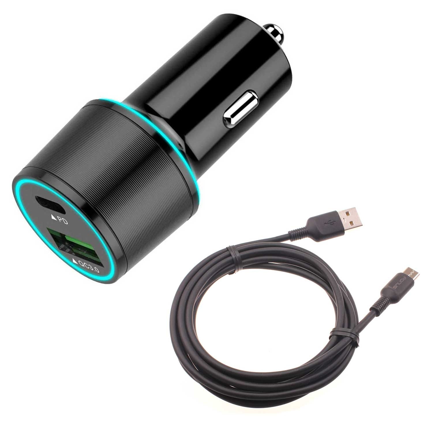 AWAccessory 36W Quick Car Charger, 2-Port USB Type-C PD Adapter for ...