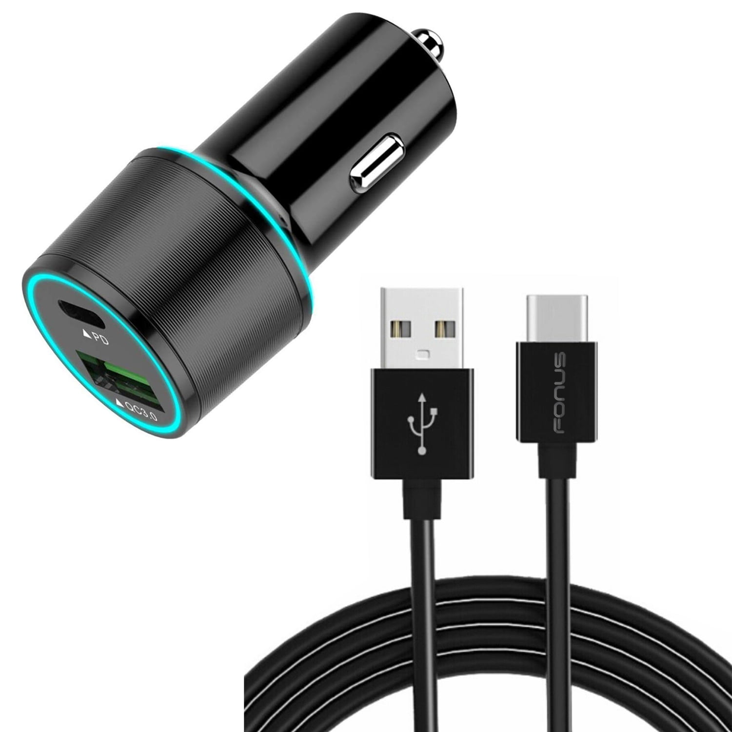 36W Quick Car Charger for TCL 50 XE NXTPAPER 5G, TCL 50 XL 5G 2-Port ...