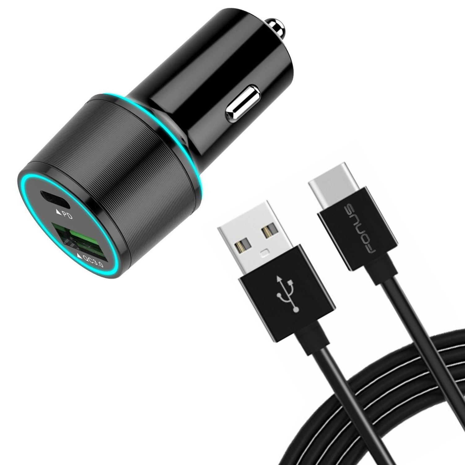 36W Quick Car Charger for Cricket Vision Plus/Innovate E 5G - 2-Port ...