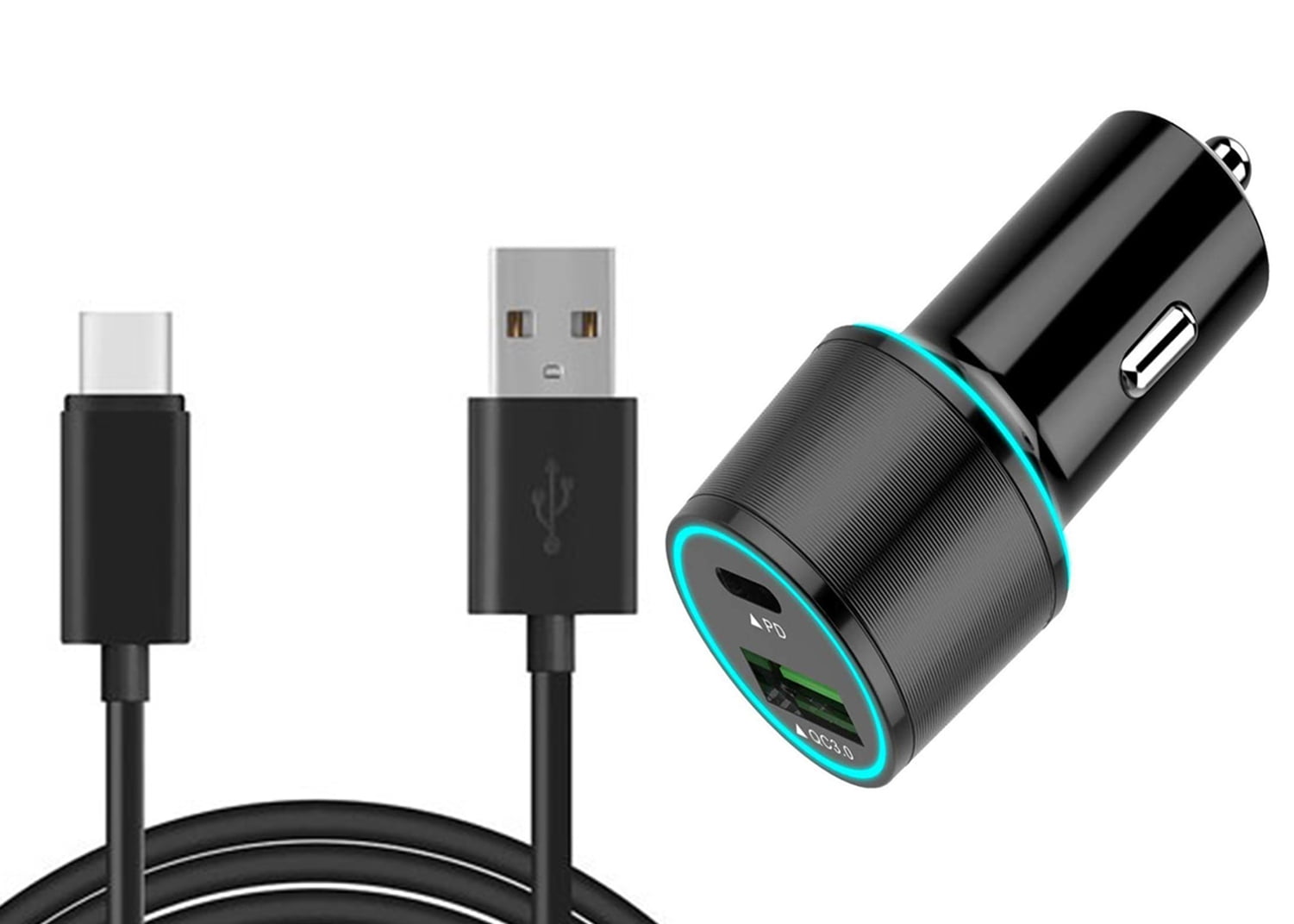 36W Quick Car Charger for TCL 50 XE NXTPAPER 5G/Pro NxtPaper - 2-Port ...