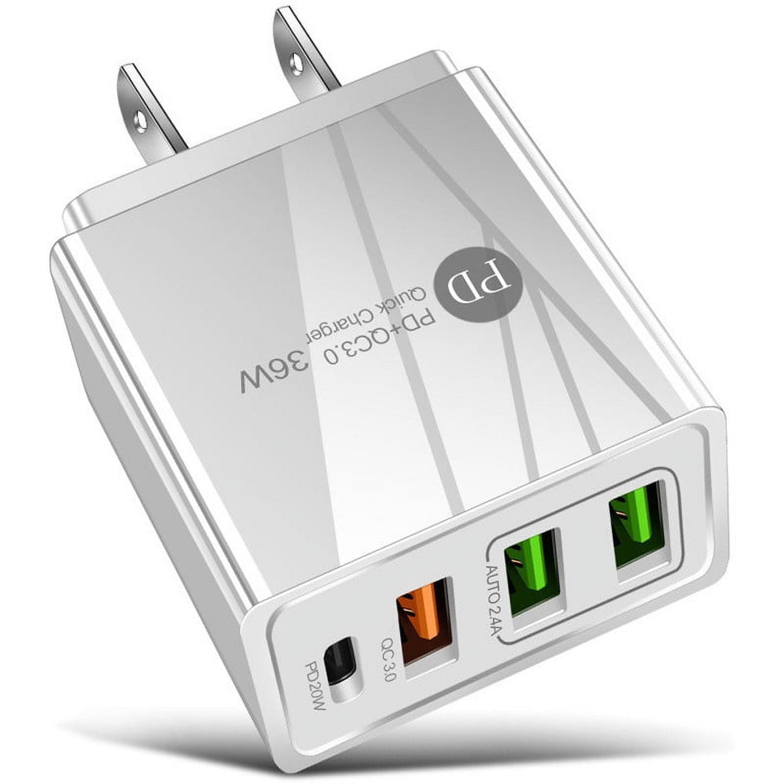 36W USB C Fast Charger, 4 Ports USB Type C + 3x USB-A Charging Hub ...