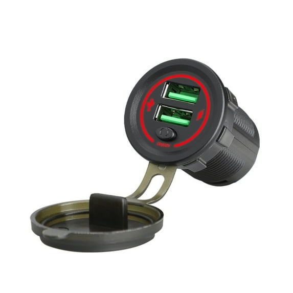 36W USB Fast Charging Car Charger with Integrated Switches and LED ...