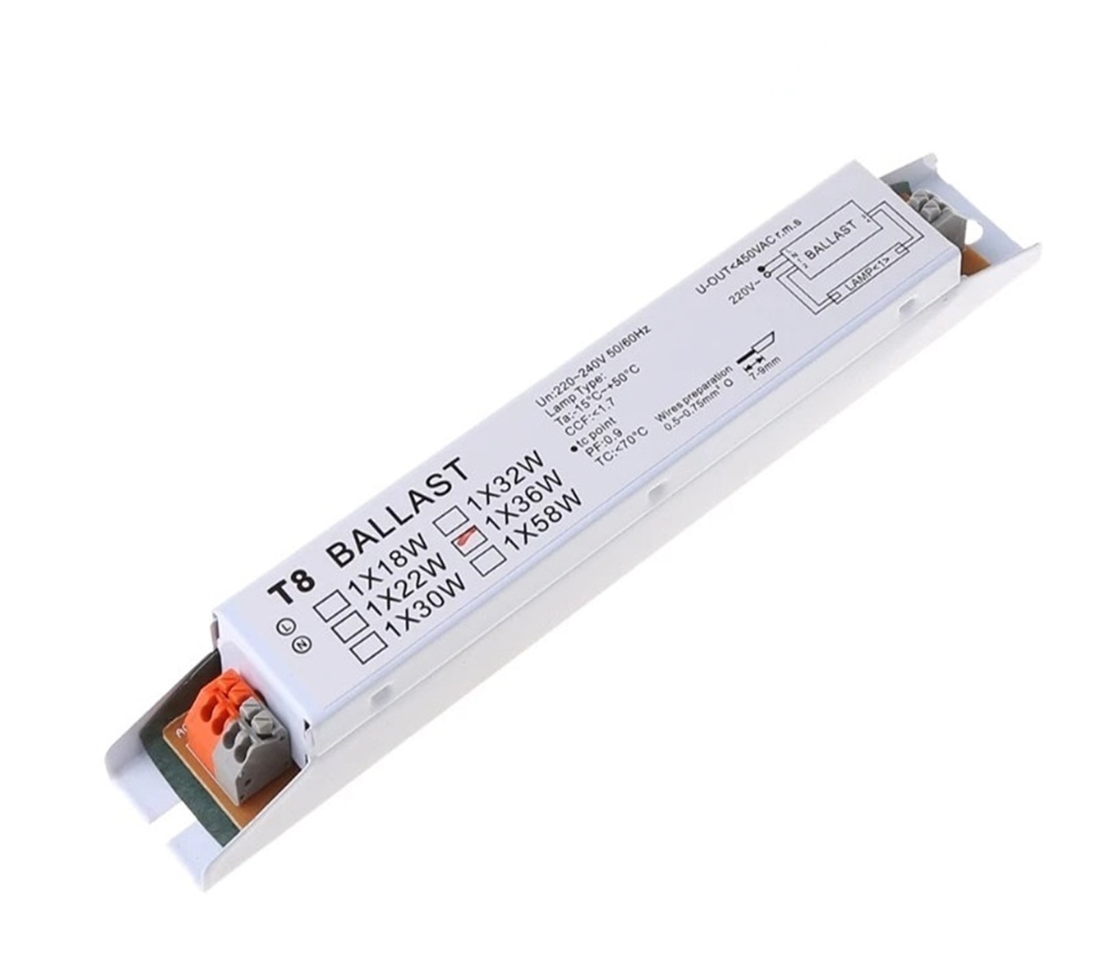 36W lamp electronic ballast 1 lamp T8 linear fluorescent lamp ballast ...