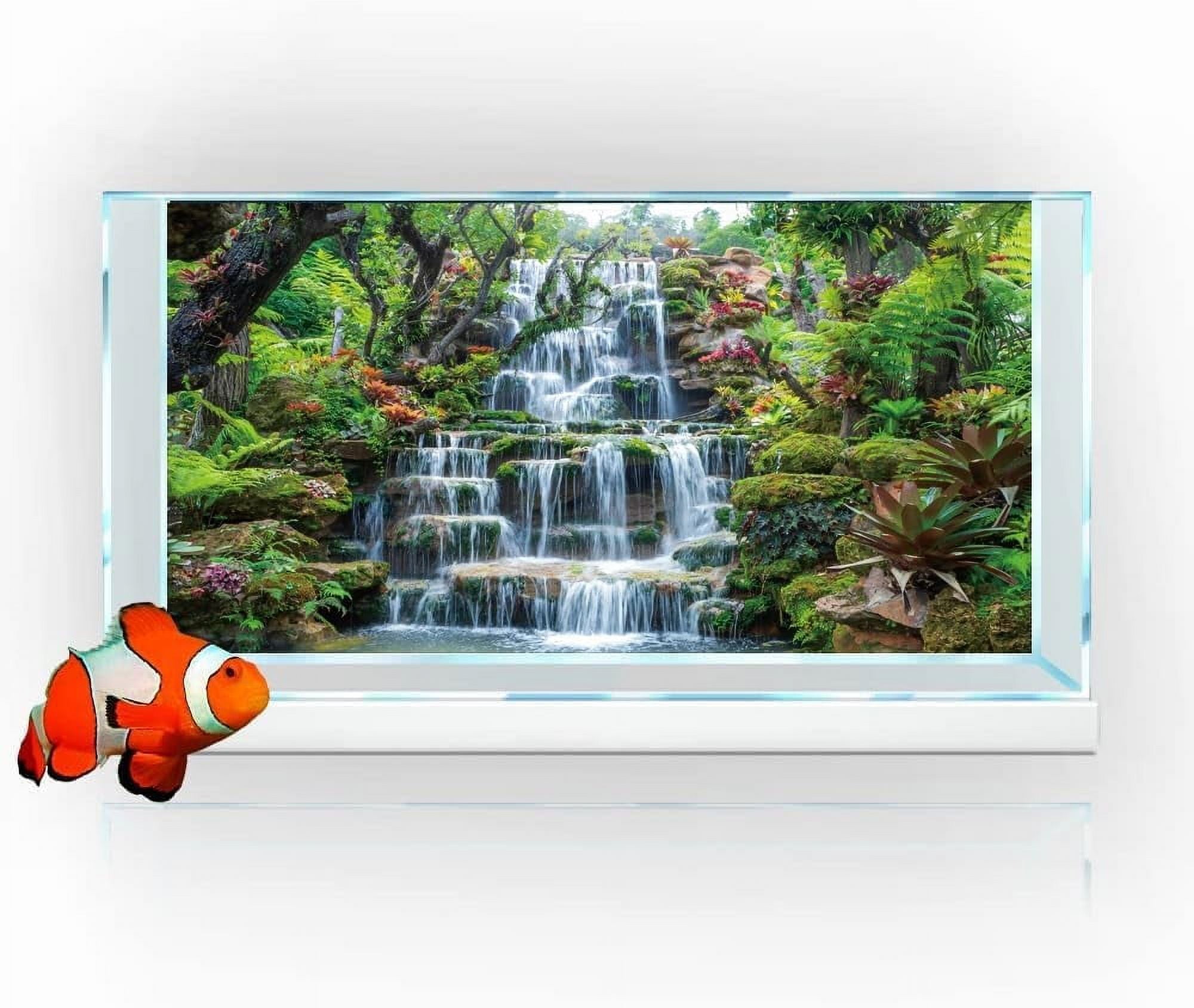 36X20IN Tropical Forest Waterfall Terrarium Background, Natural ...