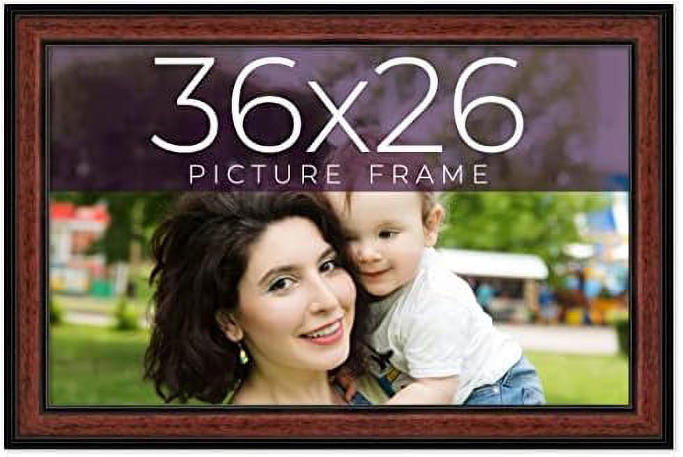 36X26 Executive Brown Real Wood Picture Frame Width 1.25 Inches ...