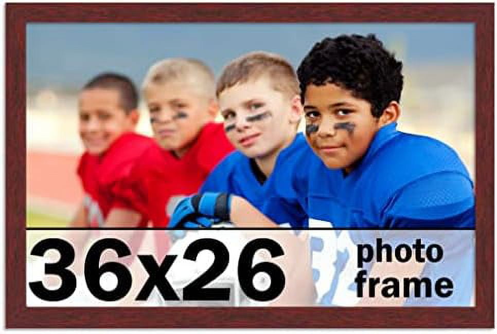 36X26 Frame Brown Mahogany Picture Frame - 100% Solid Wood Frame Kit ...
