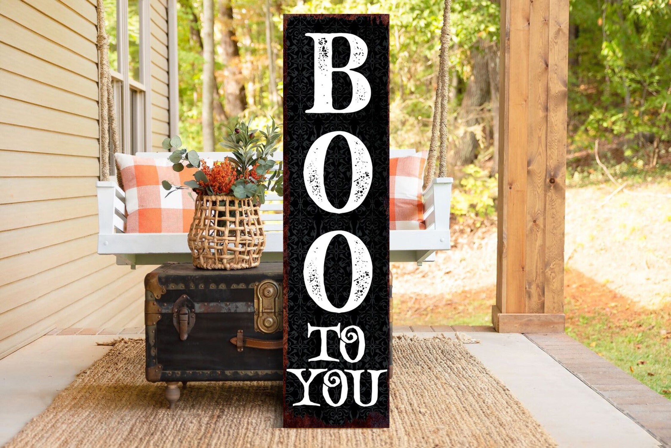 36in "BOO To You" Halloween Porch Sign - Front Porch Halloween Welcome ...
