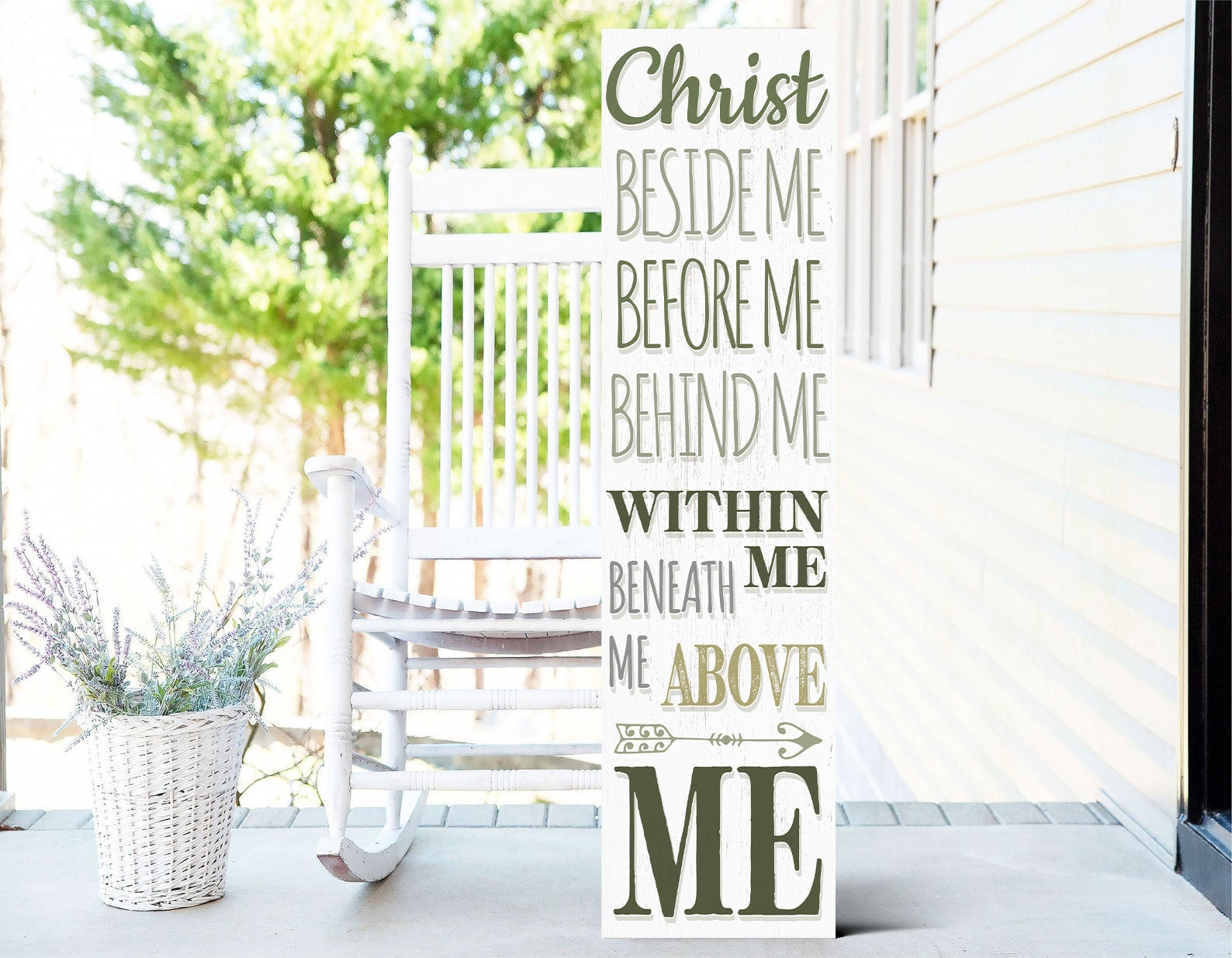 36in Christian Motivational Wooden Porch Sign - Inspirational Front ...