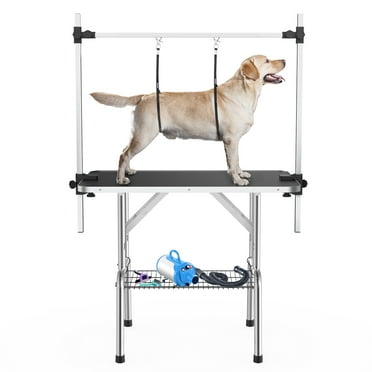 vidaXL Dog Grooming Table Adjustable Arm Foldable Dog Bath Table Wash ...