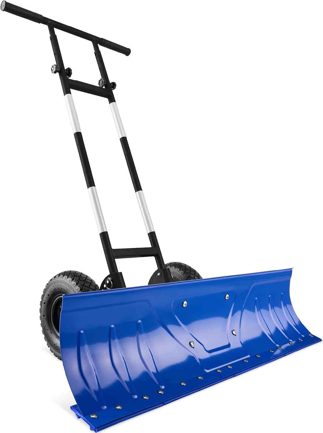 36in Galvanized Blade Heavy-Duty 2-Wheel Snow Pusher Hand Plow for Snow ...