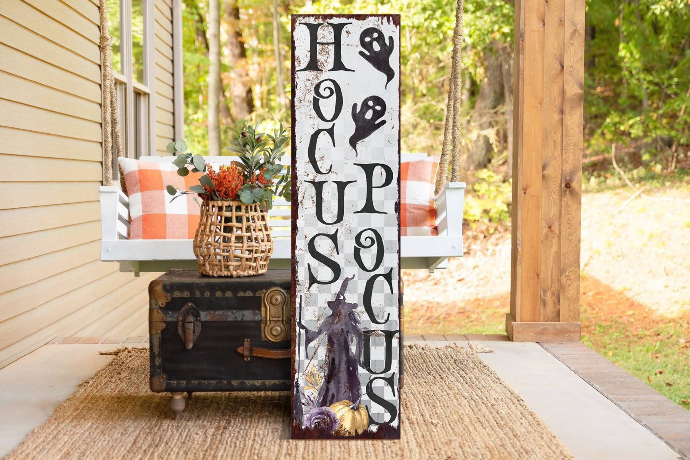 36in Hocus Pocus Halloween Porch Sign - Spooky Front Door Entryway ...