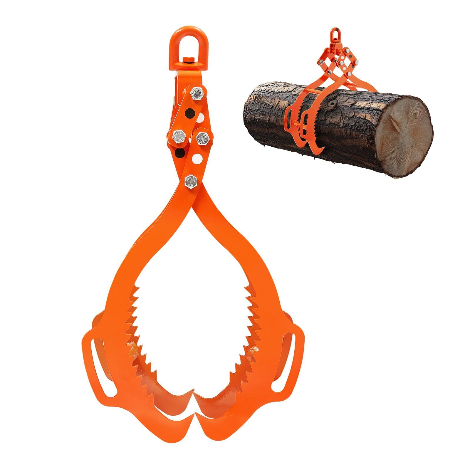 36in Log Lifting Tongs – 4-Claw Solid Steel Log Grapple with Swivel ...