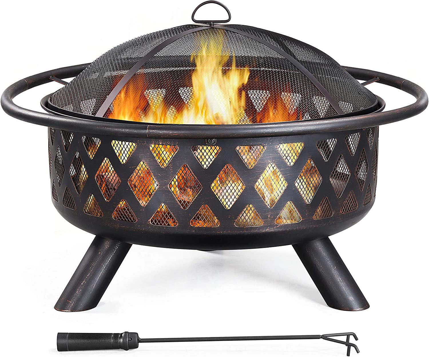 36in Outdoor Wood Burning Fire Pits Wood Large Fire Bowl for Outside ...