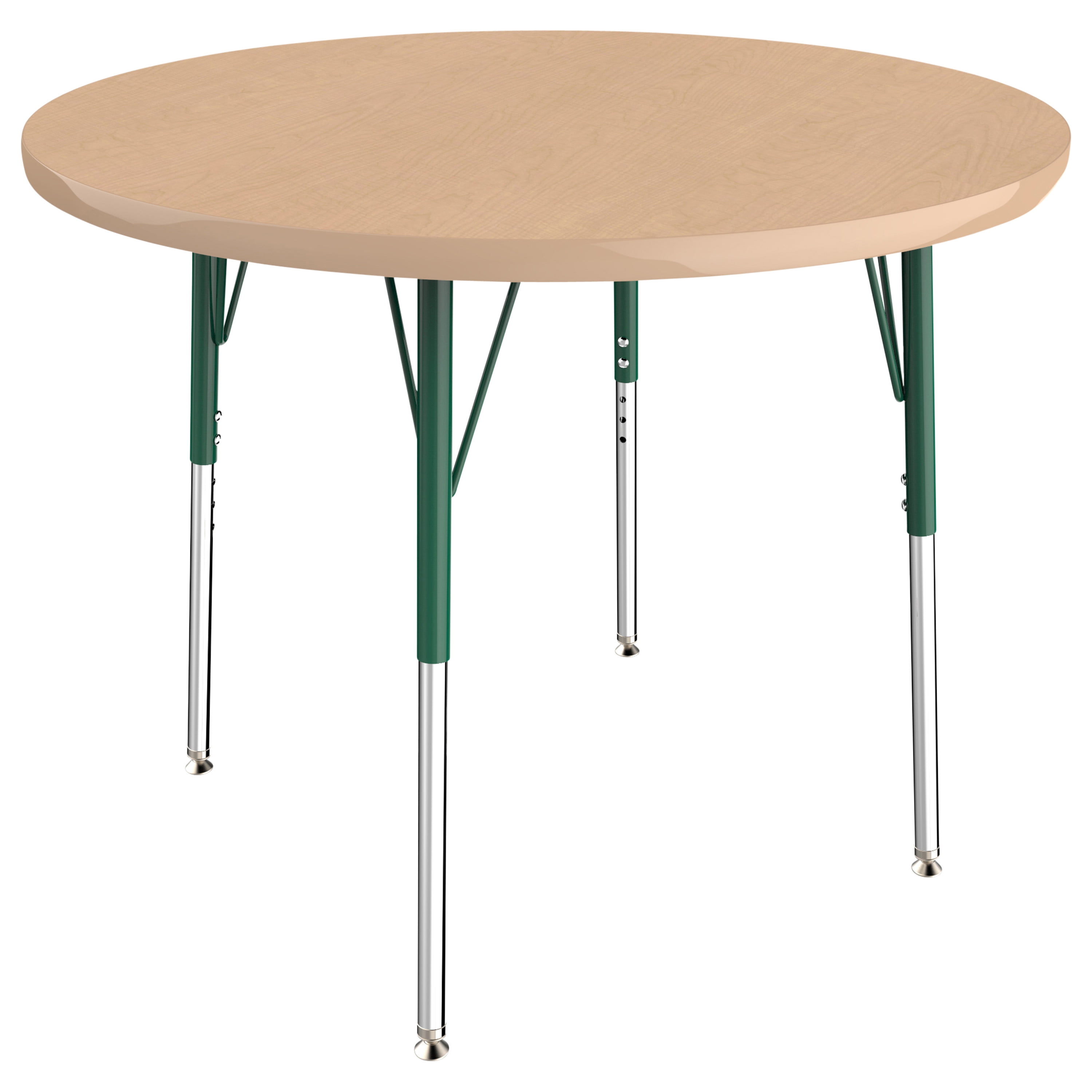36in Round Premium Thermo-Fused Adjustable Activity Table Maple/Maple ...