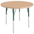 36in Round Premium Thermo-Fused Adjustable Activity Table Maple/Maple ...