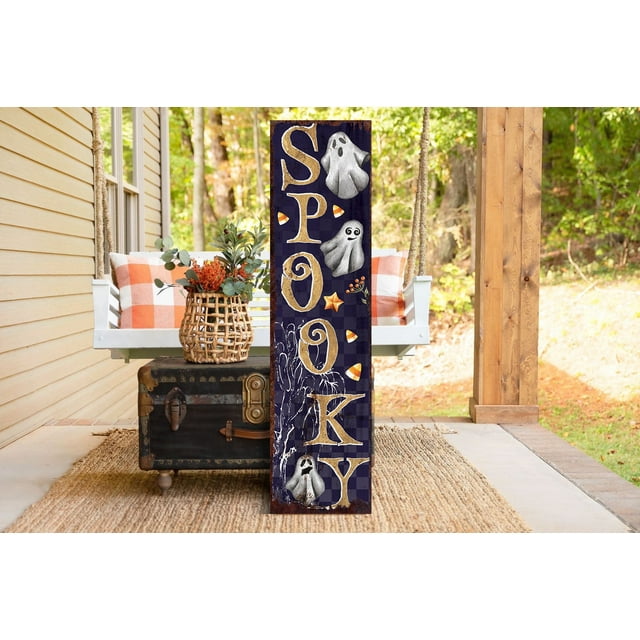36in Spooky Halloween Porch Sign - Front Porch Halloween Welcome Sign ...