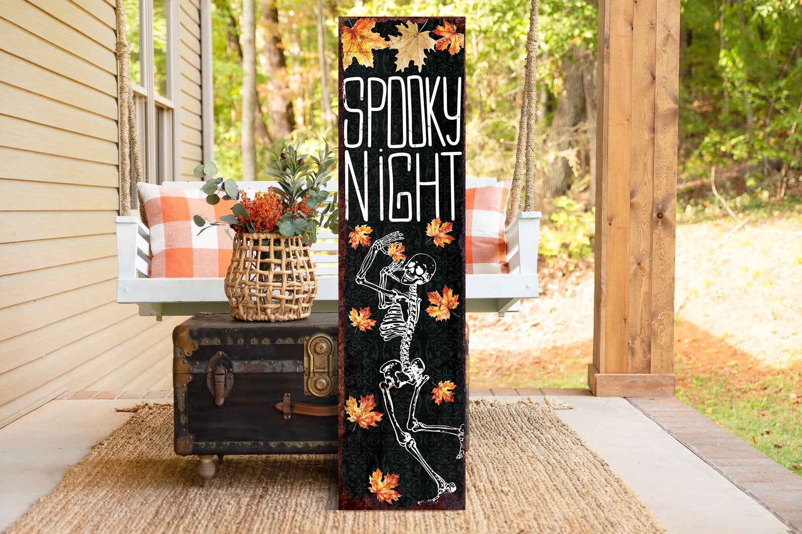 36in Spooky Night Halloween Porch Sign - Front Porch Halloween Welcome ...