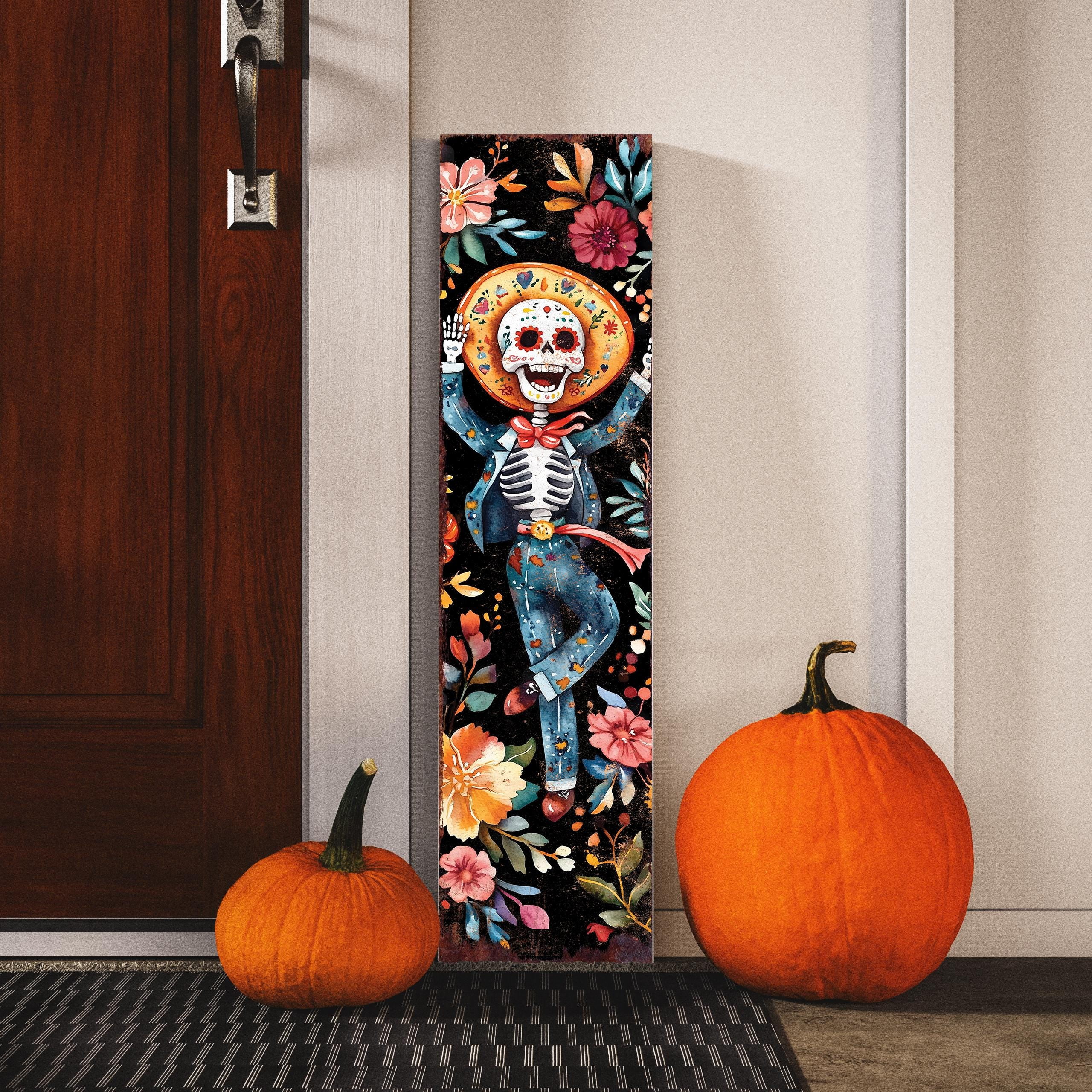 36in Sugar Skull Dia De Los Muertos Porch Sign - Rustic Modern ...
