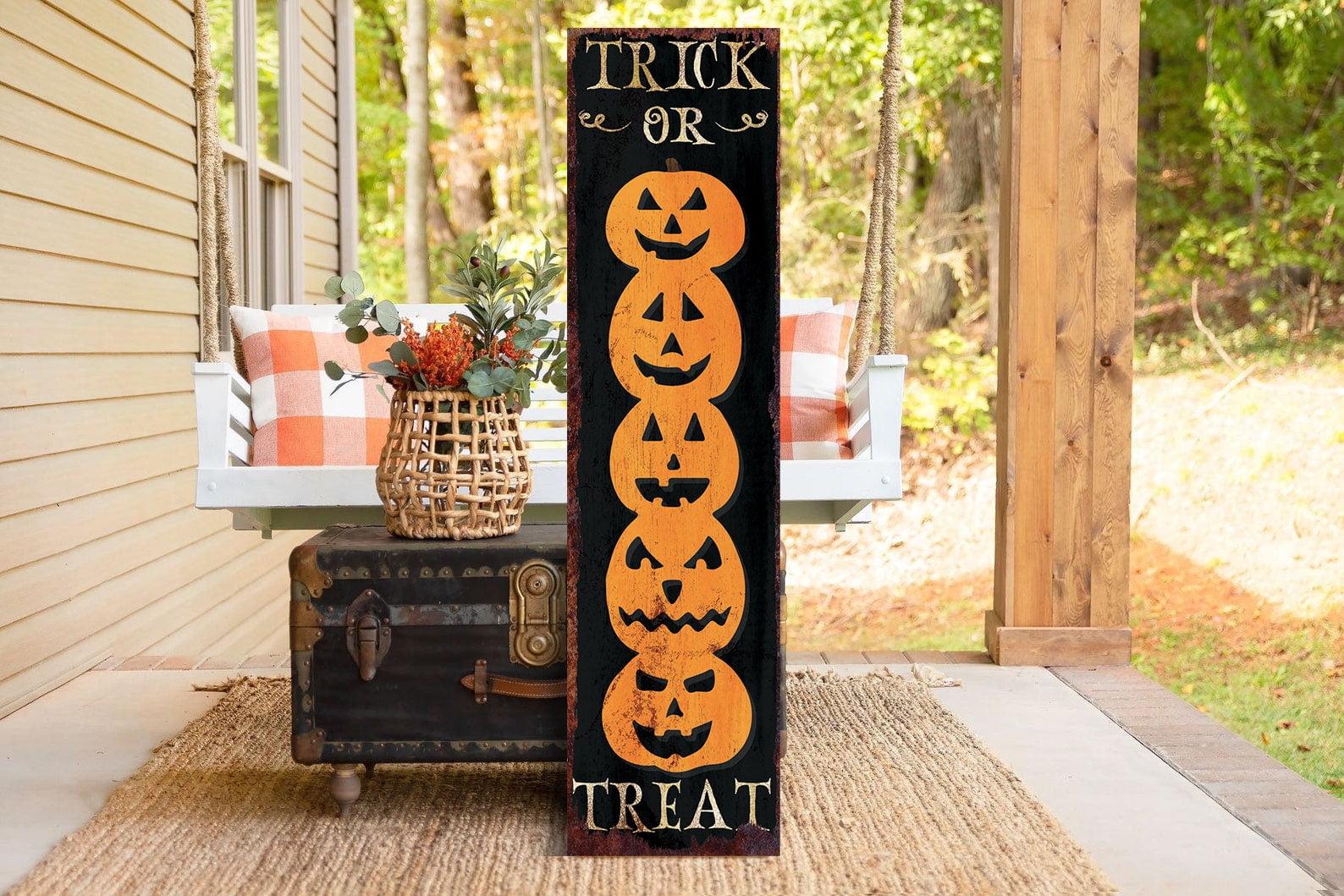 36in Trick or Treat Halloween Porch Sign - Front Porch Halloween ...