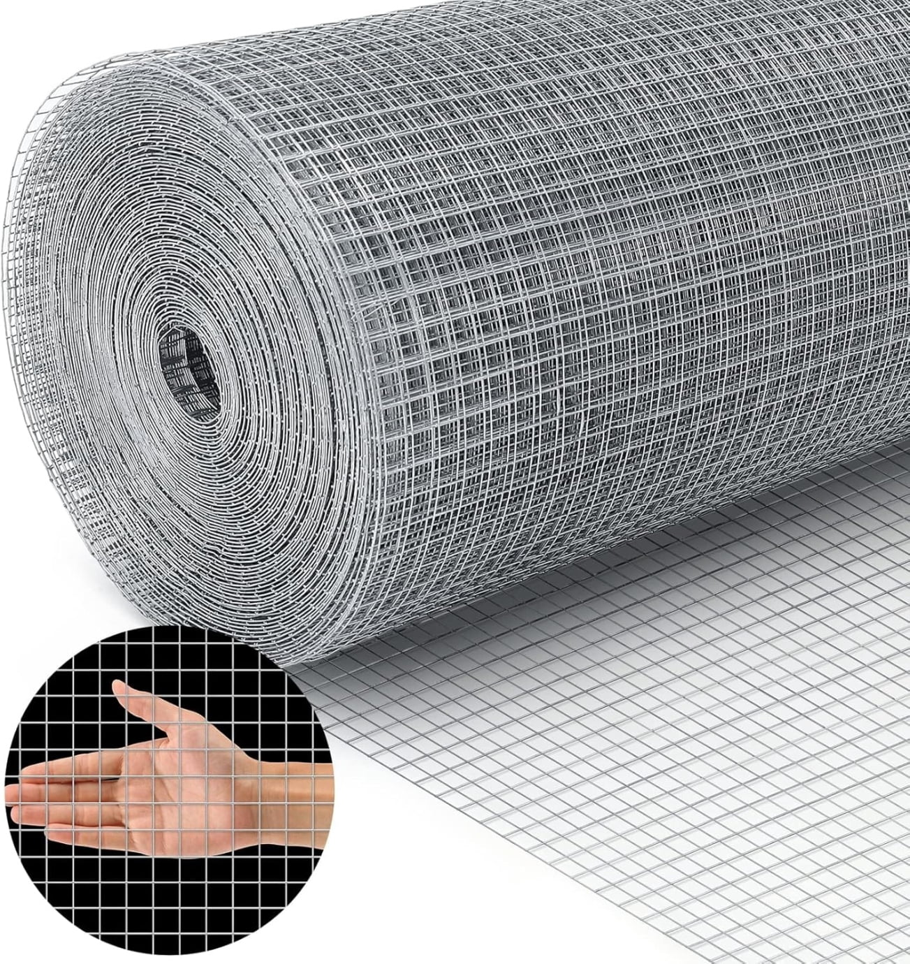36in x 100ft Silver Hardware Cloth, 1/4 inch 23 Gauge Hot-dip ...