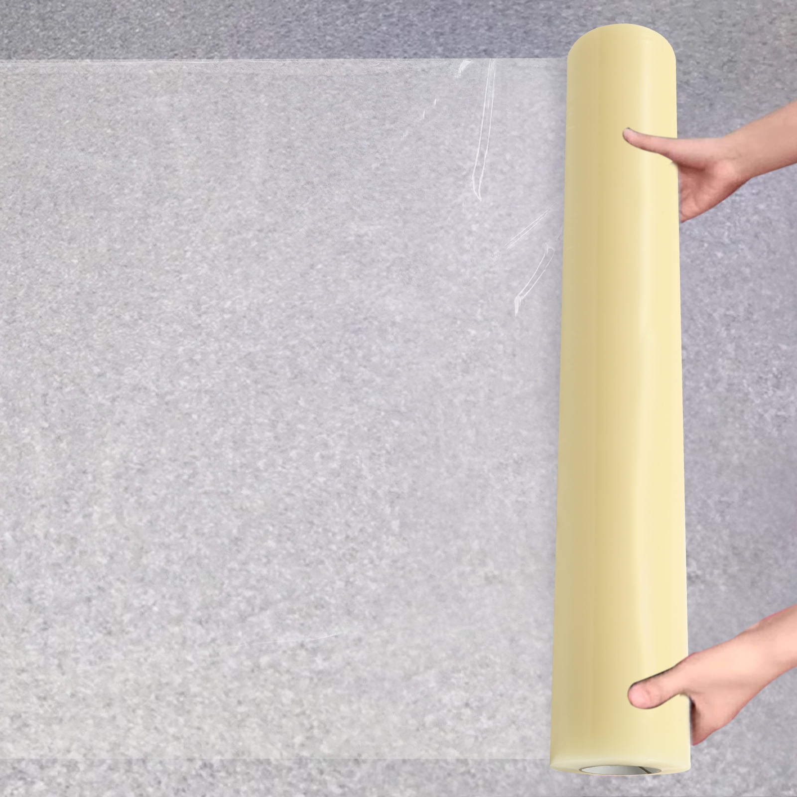 36in x 500ft Clear Carpet Protector Film Roll, PE Material for Heavy ...