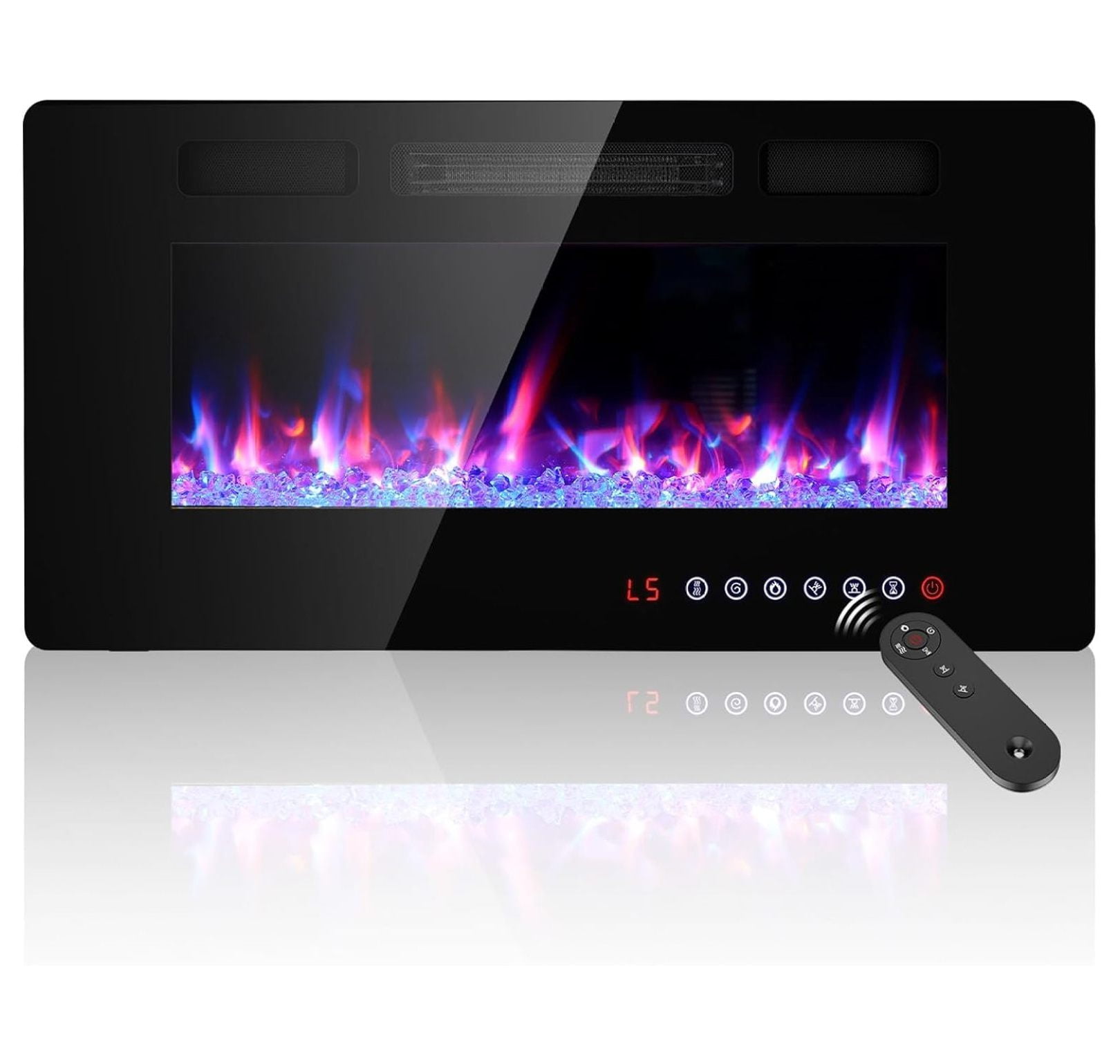 36inch Electric Fireplace Recessed Wall Mounted-Ultra Thin Fireplace ...