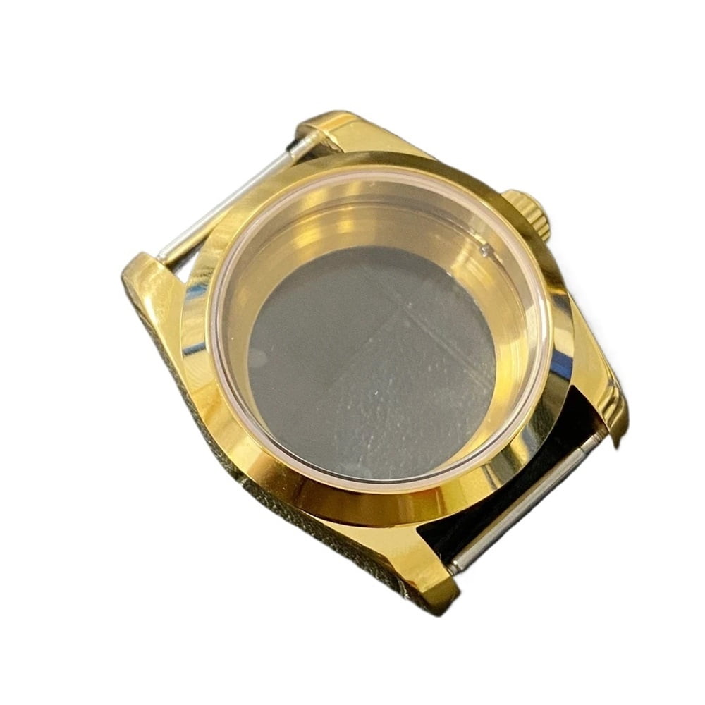 36mm Fit For PVD Gold Oyster Watch Case with Sapphire Glass Tooth Ring ...