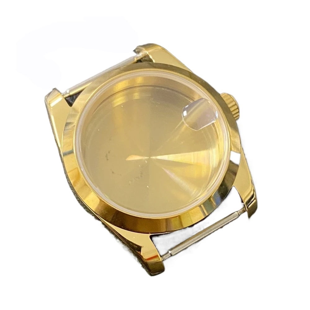 36mm Fit For PVD Gold Oyster Watch Case with Sapphire Glass Tooth Ring ...
