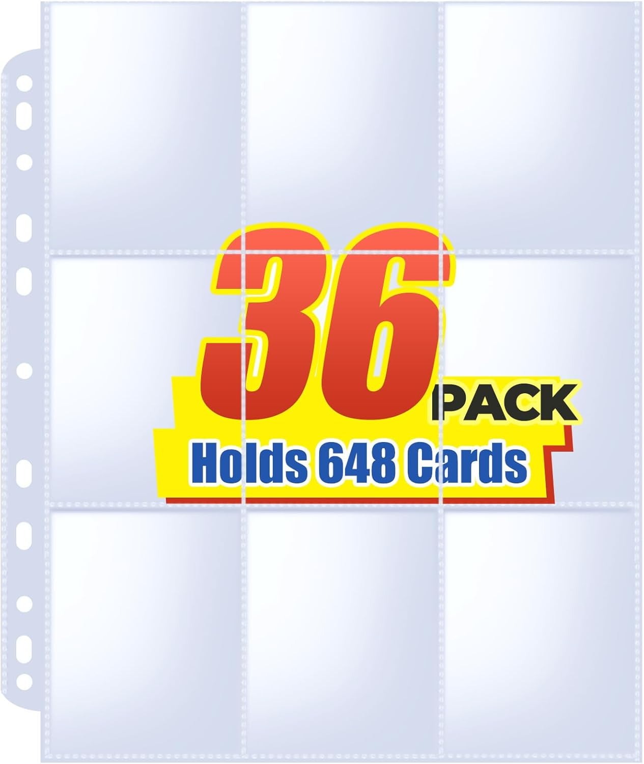 36pack Trading Card Sleeve, Holds 648 Cards, 9 Pocket Card Sleeves ...
