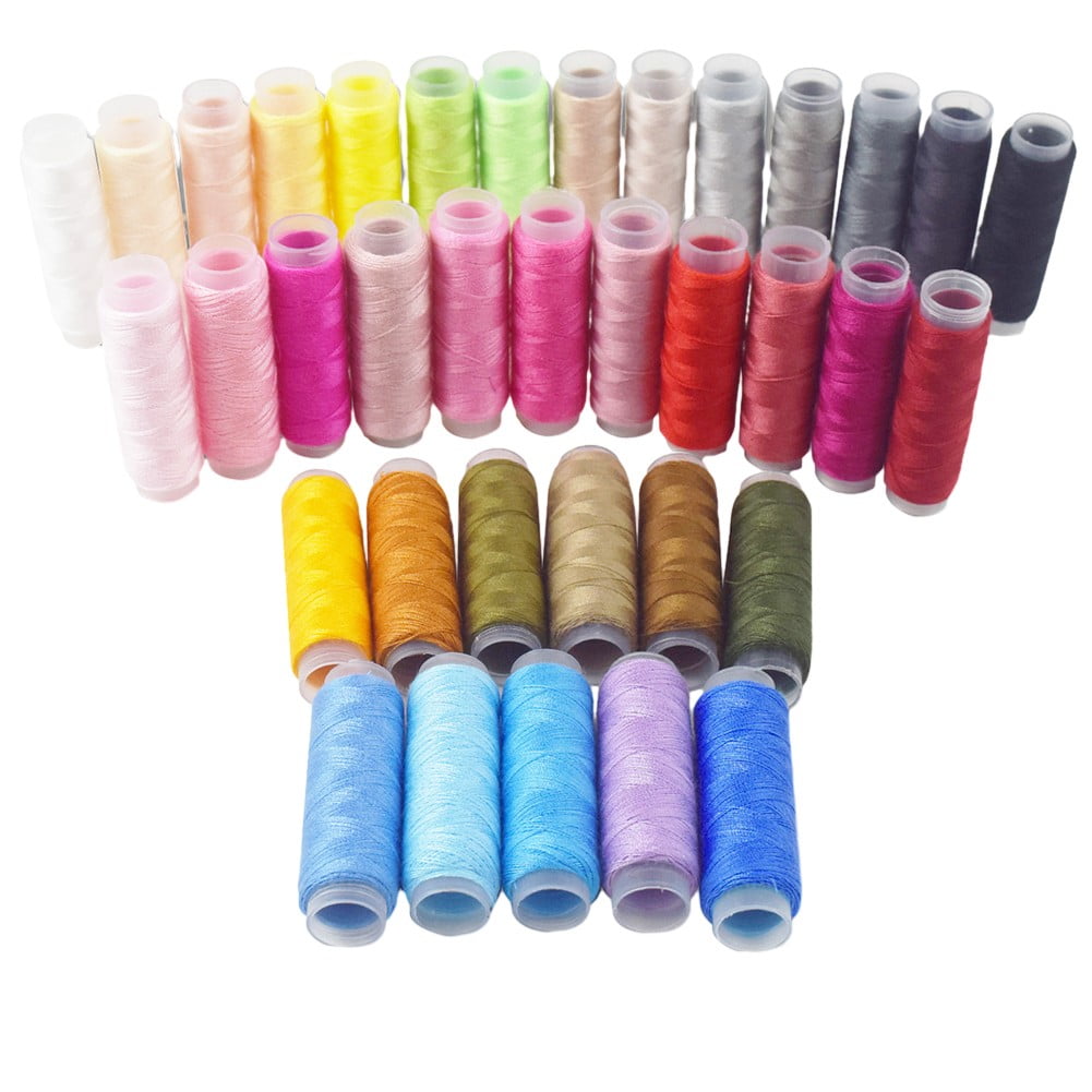 36pc Assorted Silk Thread Spools for Sewing and Crafting Projects ...