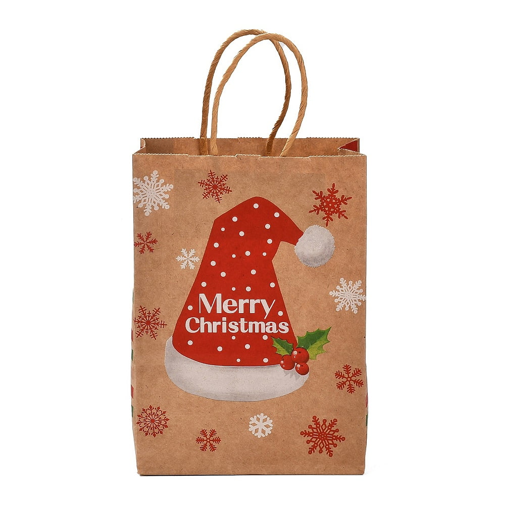 36pc Christmas Theme Rectangle Paper Bags with Handles for Gift Bags ...