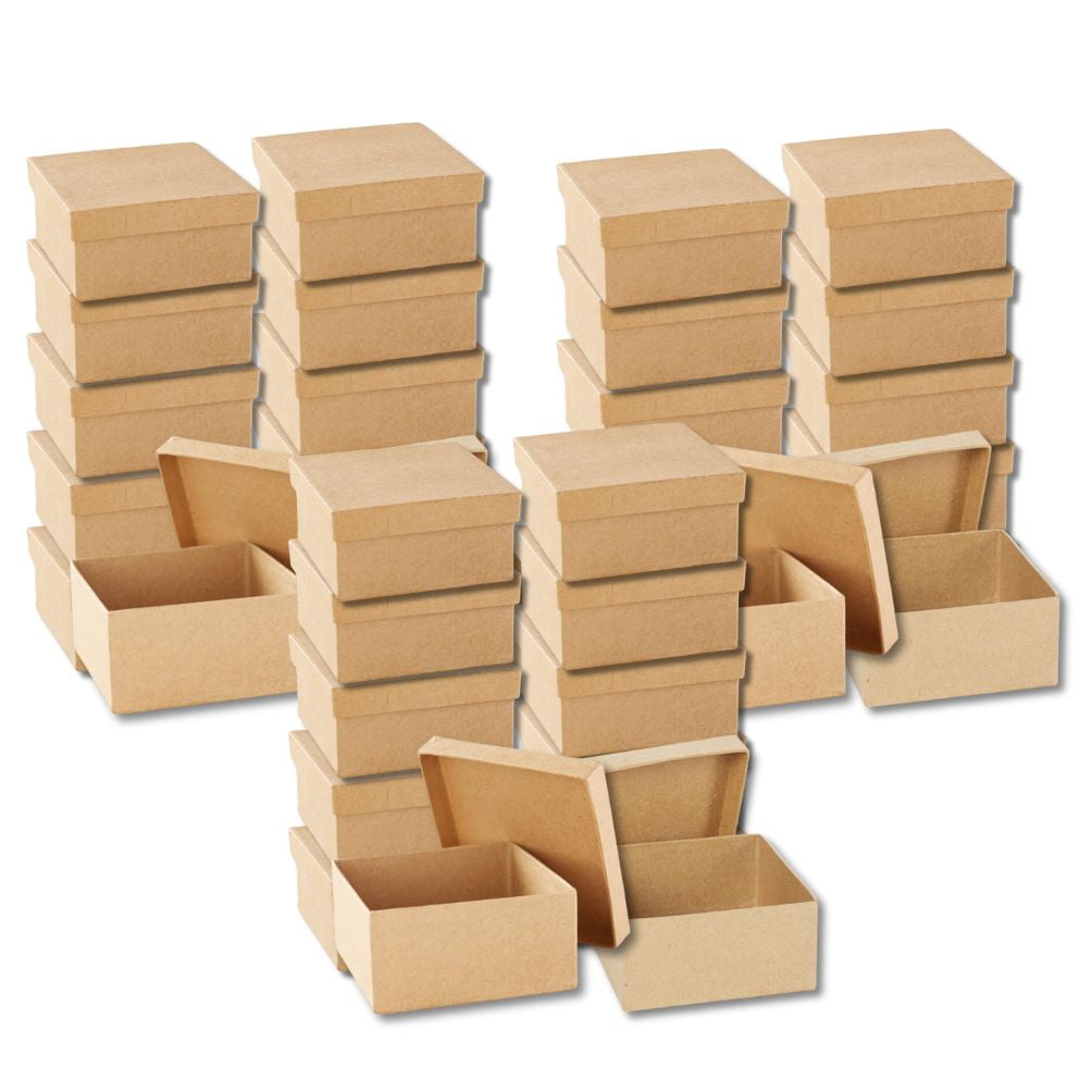 36pc Kraft Paper Mache Square Boxes - for Gifts and Favors - Factory ...