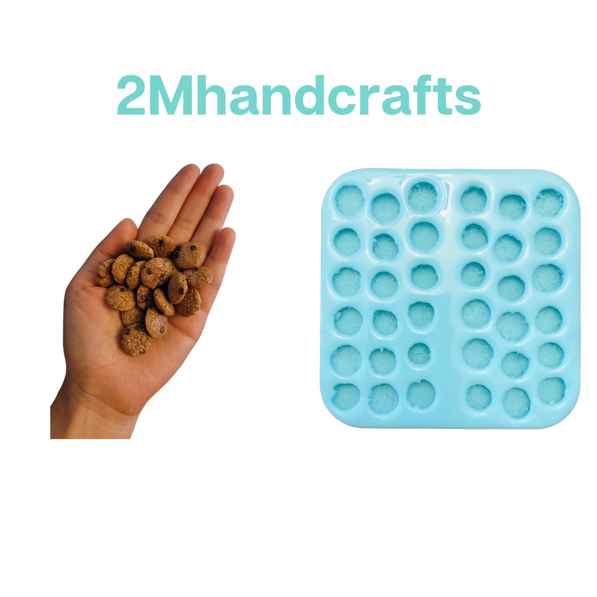 36pc Realistic Mini Chocolate Chip Cookie Cereal Shape Silicone Mold ...