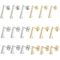 36pcs 10/15/20mm Rectangle Stud Earring with Ear Nut 2 Colors ...