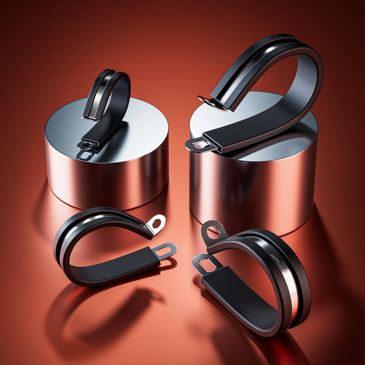 36pcs 10mm Cable Clamps Assortment Kit, 3/8" 304 Stainless Steel Rubber ...