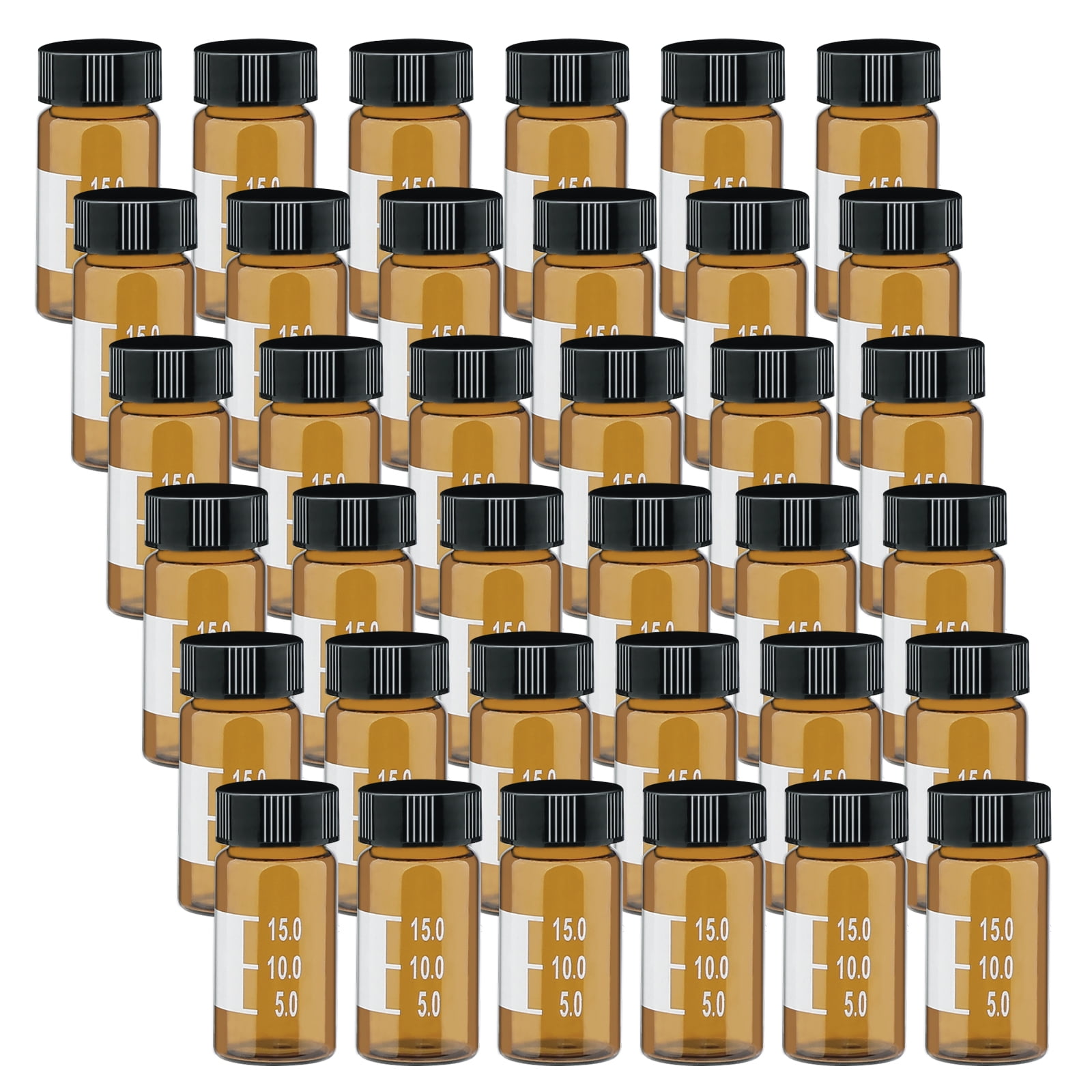 36pcs 20ml 0.7oz Amber Glass Bottle Amber Sample Vial Small Essential ...