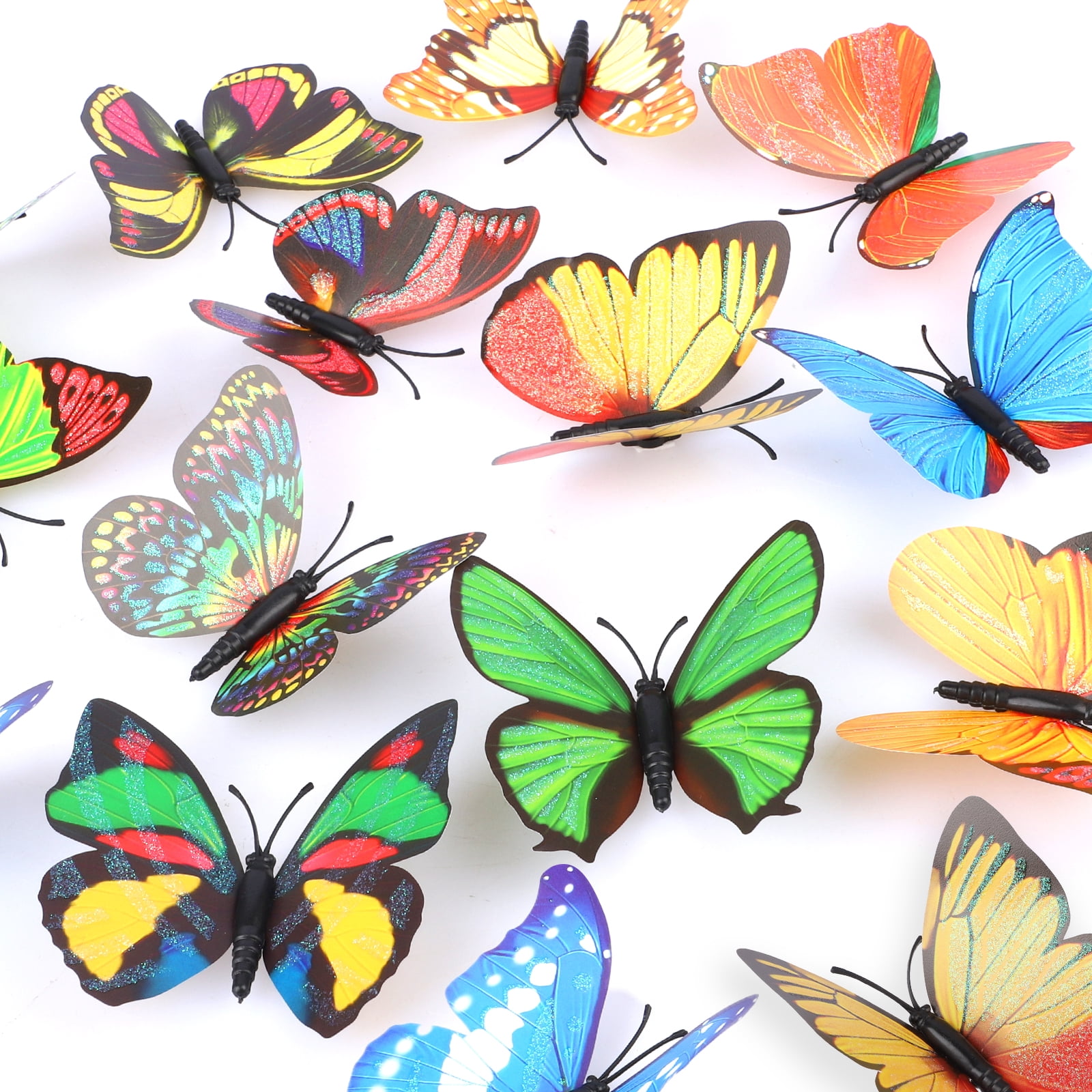 36pcs 3D Butterfly Wall Stickers, EEEkit Removable Decals Cute Colorful ...