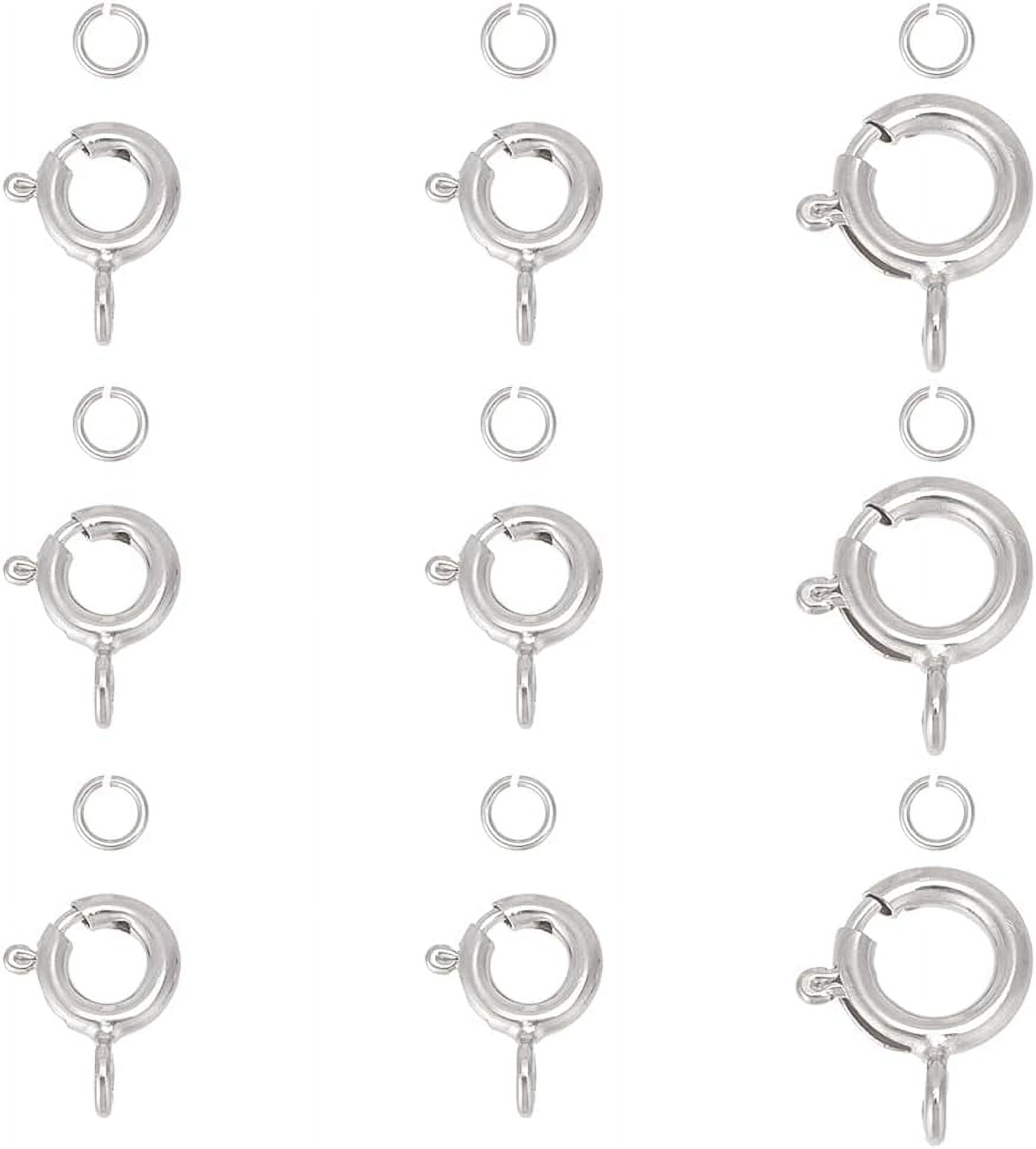 36pcs 925 Sterling Silver Spring Clasp with Jump Rings Jewelry Making ...