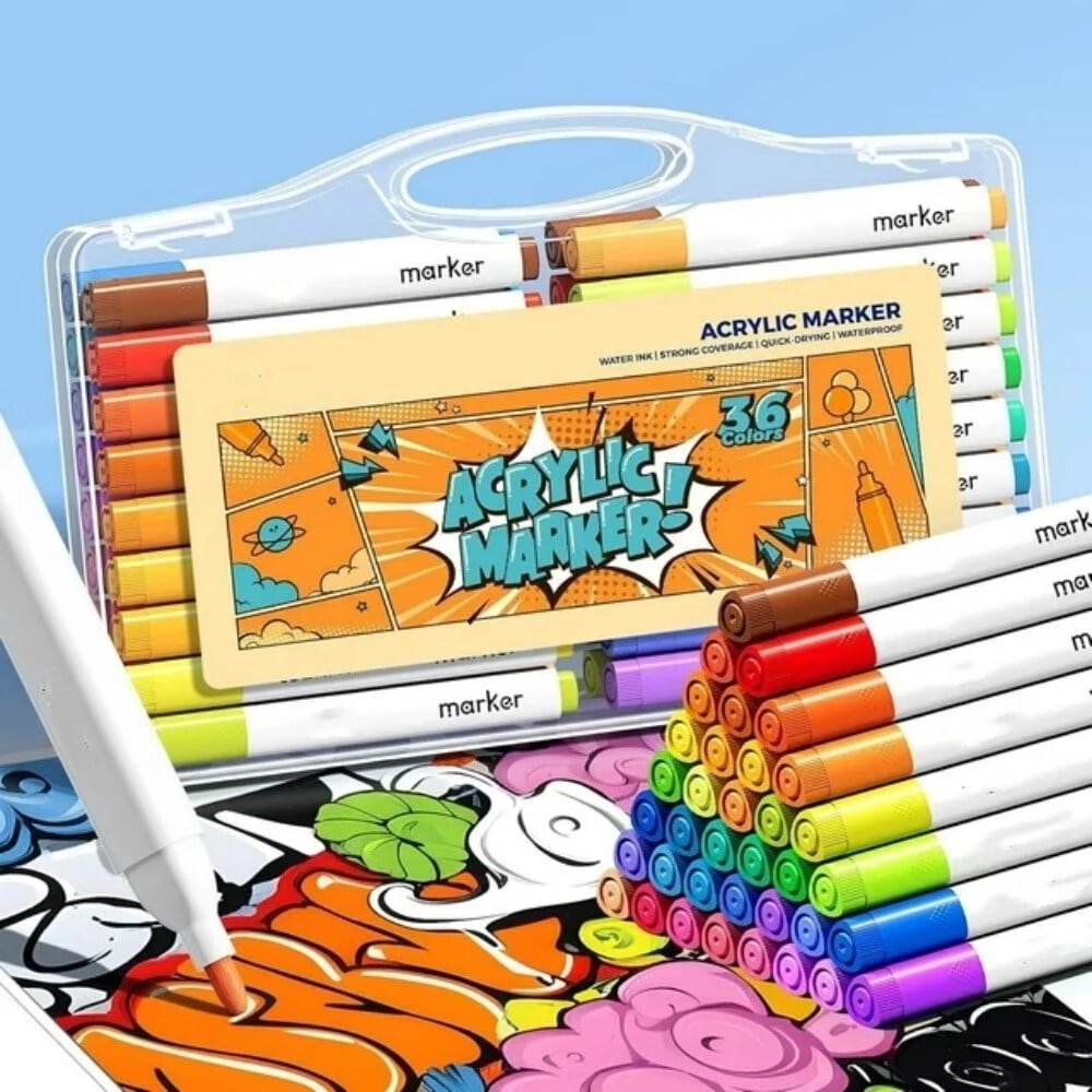 36pcs Acrylic Paint Pens Markers,Acrylic Marker Pen Set 2mm Painting ...