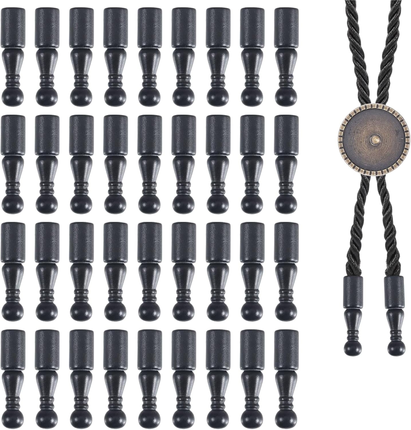 36pcs Bolo Tie Tips Replacement End Caps Kit Bolo Tie Accessories for ...