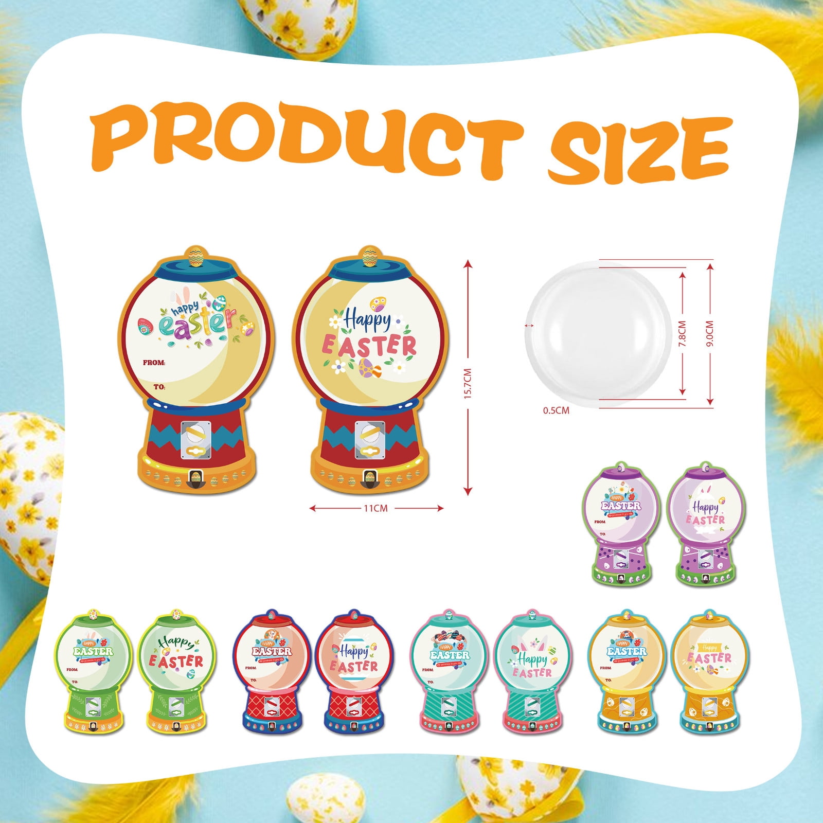 36pcs Candy Clip Card Dome Cup Treat Bags - Assorted Colorful Party ...