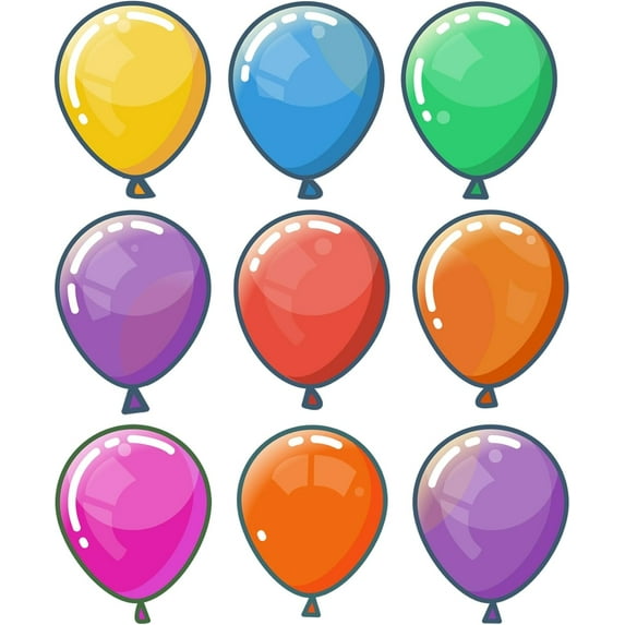 36pcs Colorful Balloons Cutouts Birthday Bulletin Board Decorations ...