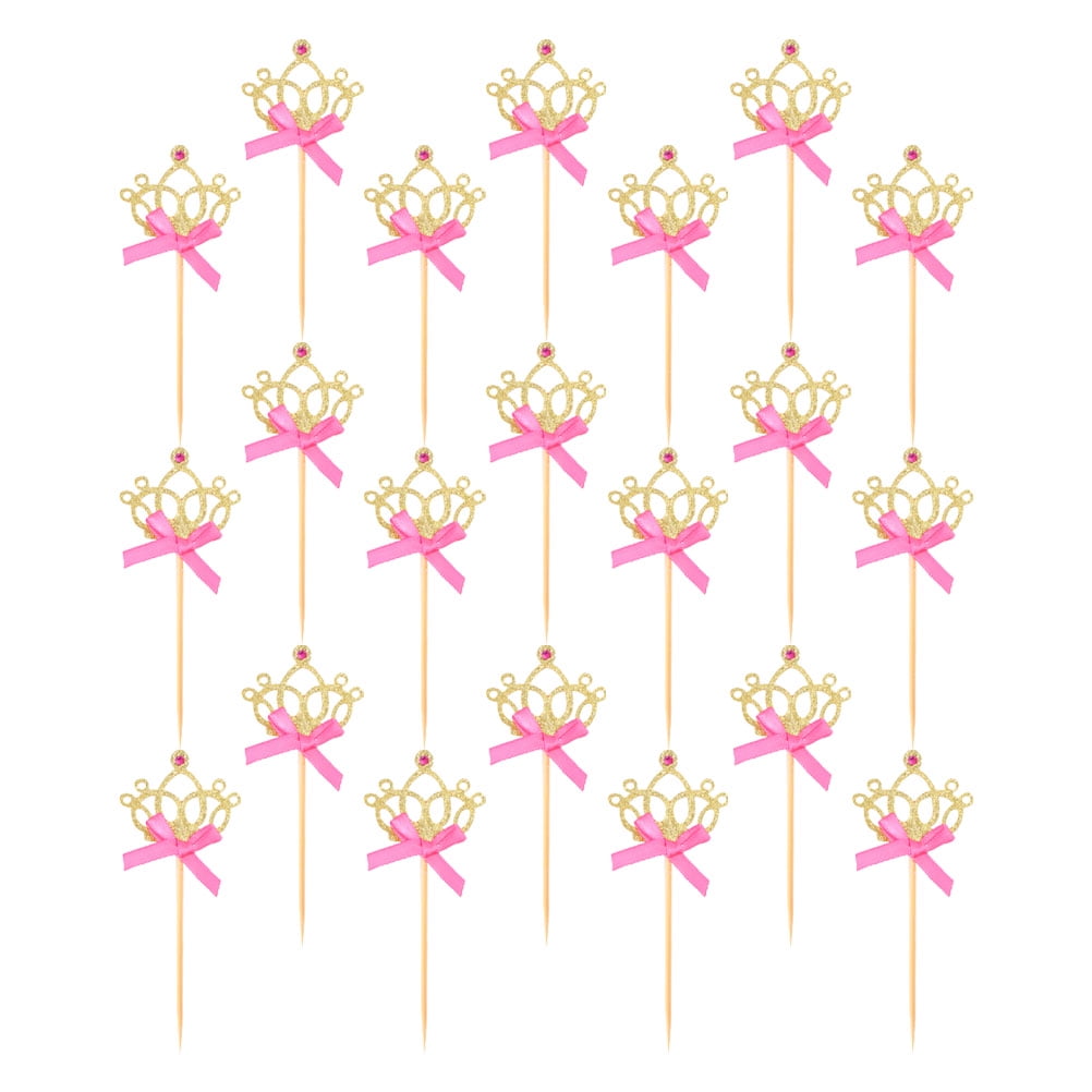 36pcs Crown Cake Toppers Toothpicks Decorative Cake Picks Birthday Cake ...