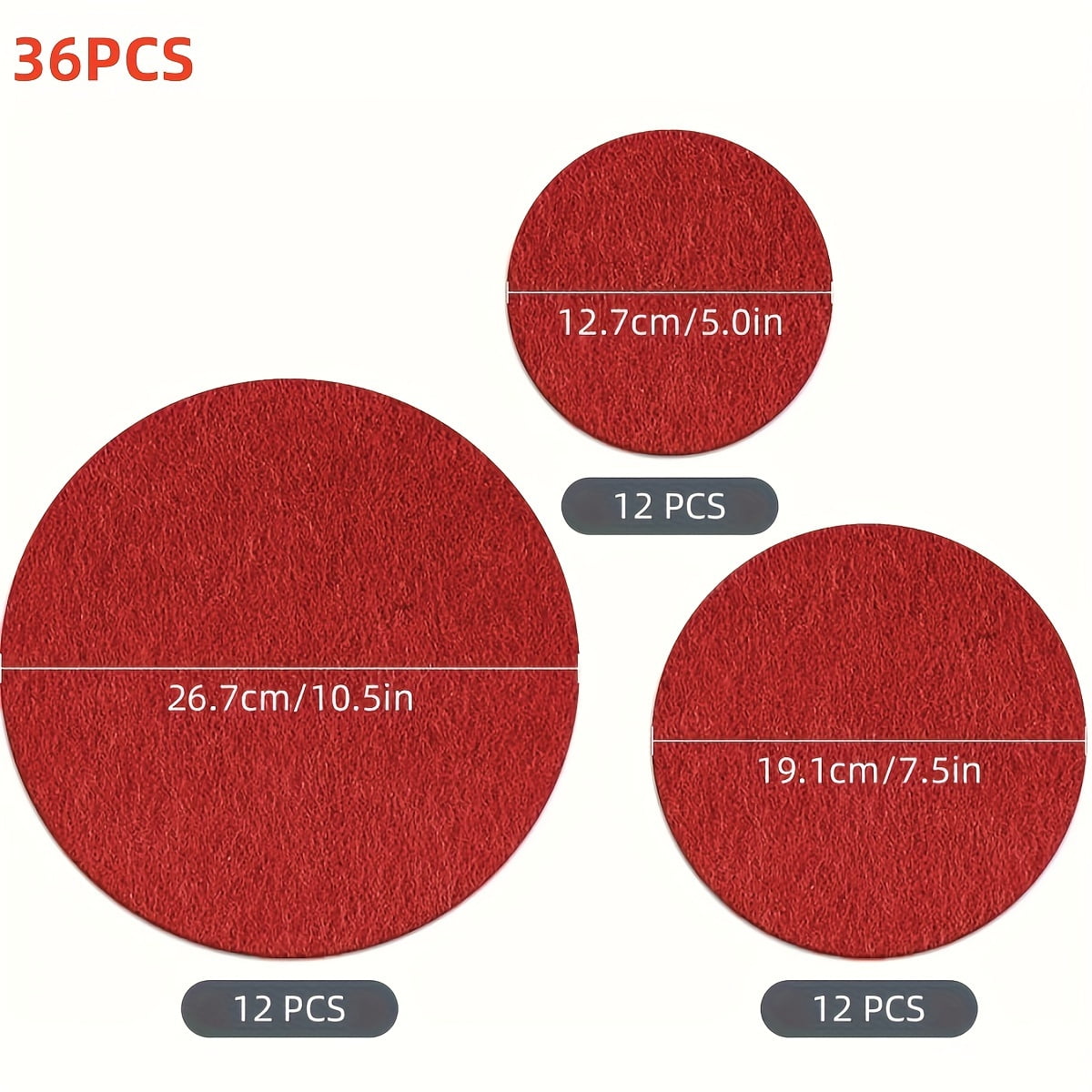 36pcs FeltMate Round Felt Pot Holders and Plate Separators Set - 3 ...